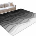 Abstract Area Rugs 5x7ft Black White Gradient Ocean Waves Floor Rug Non ...