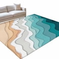 Abstract Area Rugs 6x9ft Water Duck Green Gradient Ocean Beach Waves ...
