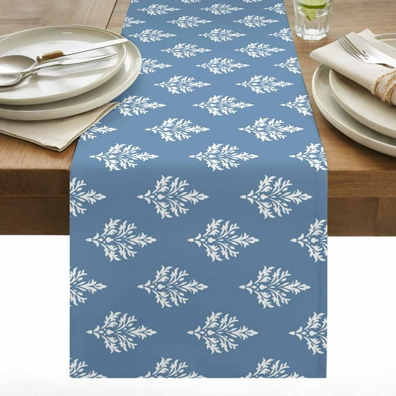 Abstract Argyle Table Runner 13x72 inch Floral Pattern Art Printing ...
