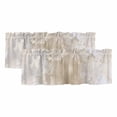 Abstract Art 2 Panels Kitchen Valance, Beige Grey Gradient Oil Painting ...