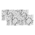 Abstract Art 2 Panels Kitchen Valance, Black and White Minimalist Line ...