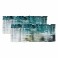Abstract Art 2 Panels Kitchen Valance, Turquoise White Paint Texture ...