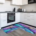 Abstract Art 2 Pieces Non-Slip Kitchen Mat Set, Purple Gold Gradient ...