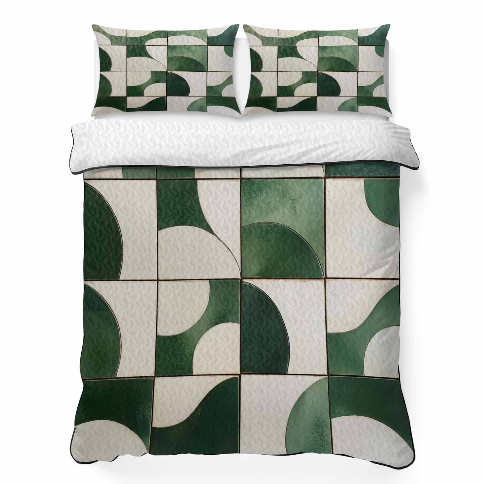 Abstract Art 3 Piece Quilt Bedding Set with 2 Pillow Shams, Modern ...
