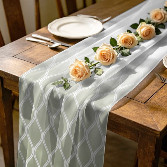 Abstract Art 4.5 ft Cheesecloth Table Runner for Wedding 19"x55 ...