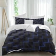 Abstract Art 4 Piece Duvet Cover Set Full Size Black Blue Cubes Modern ...