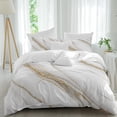 Abstract Art 4 Piece Duvet Cover Set Queen Size Vintage Gold White ...