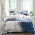 Abstract Art 4 Piece Duvet Cover Set Twin Size Blue Gray Color Block ...