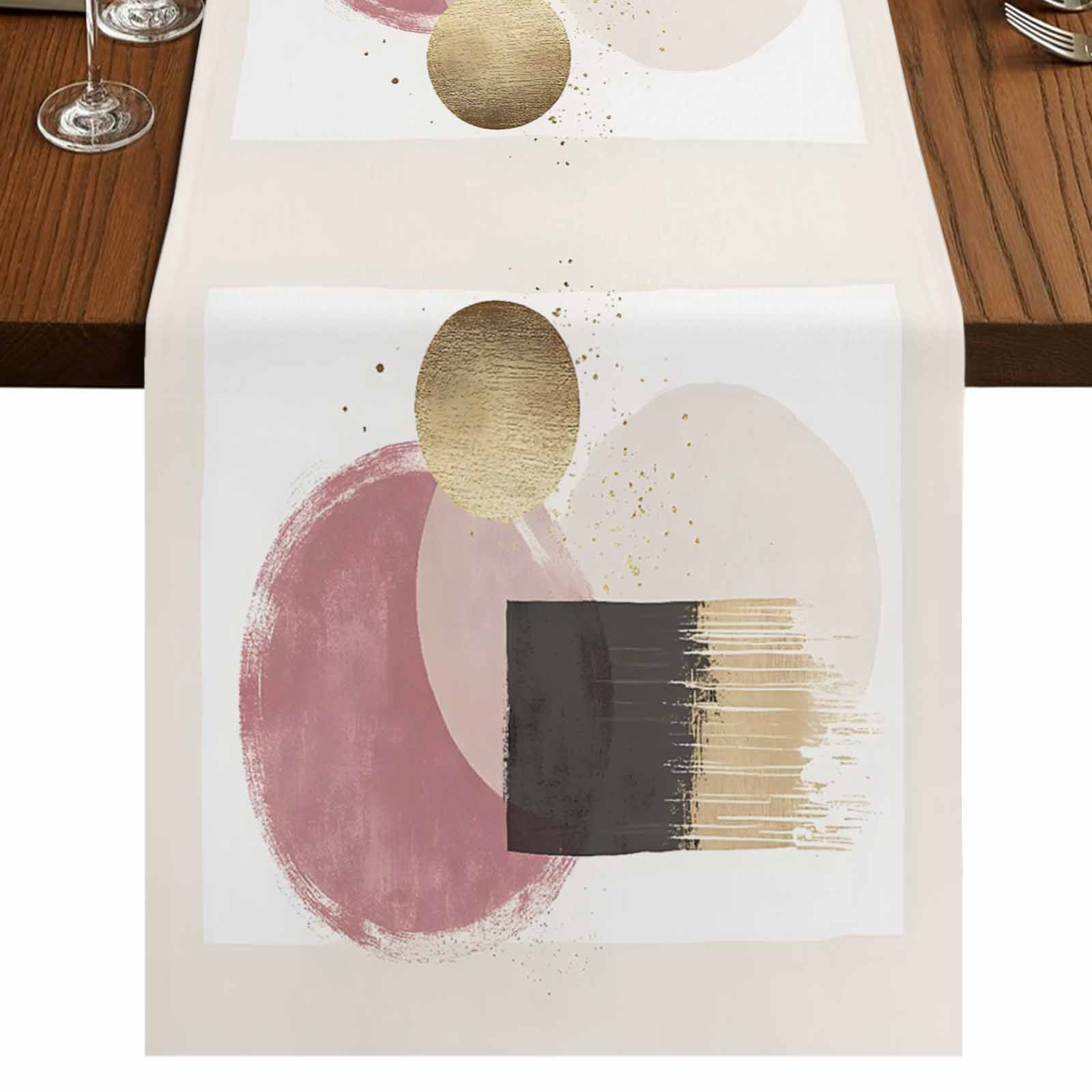 Abstract Art 90 Inch Table Runner, Modern Geometric Art Luxury ...