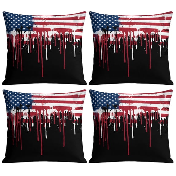Abstract Art American Flag Throw Pillow Covers 20 x 20 Inch Pillow ...