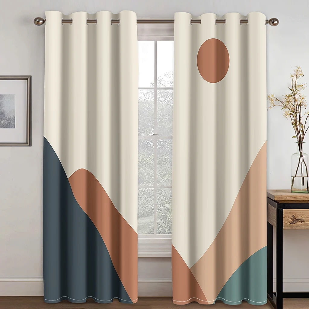 Abstract Art Anthestic Boho Morandi Window Curtains Blinds For Living ...