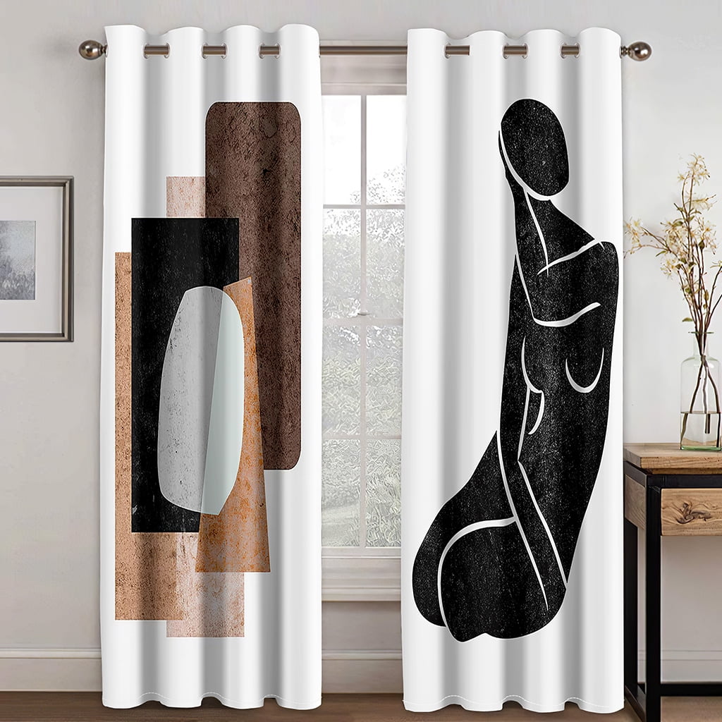 Abstract Art Anthestic Boho Morandi Window Curtains Blinds For Living ...