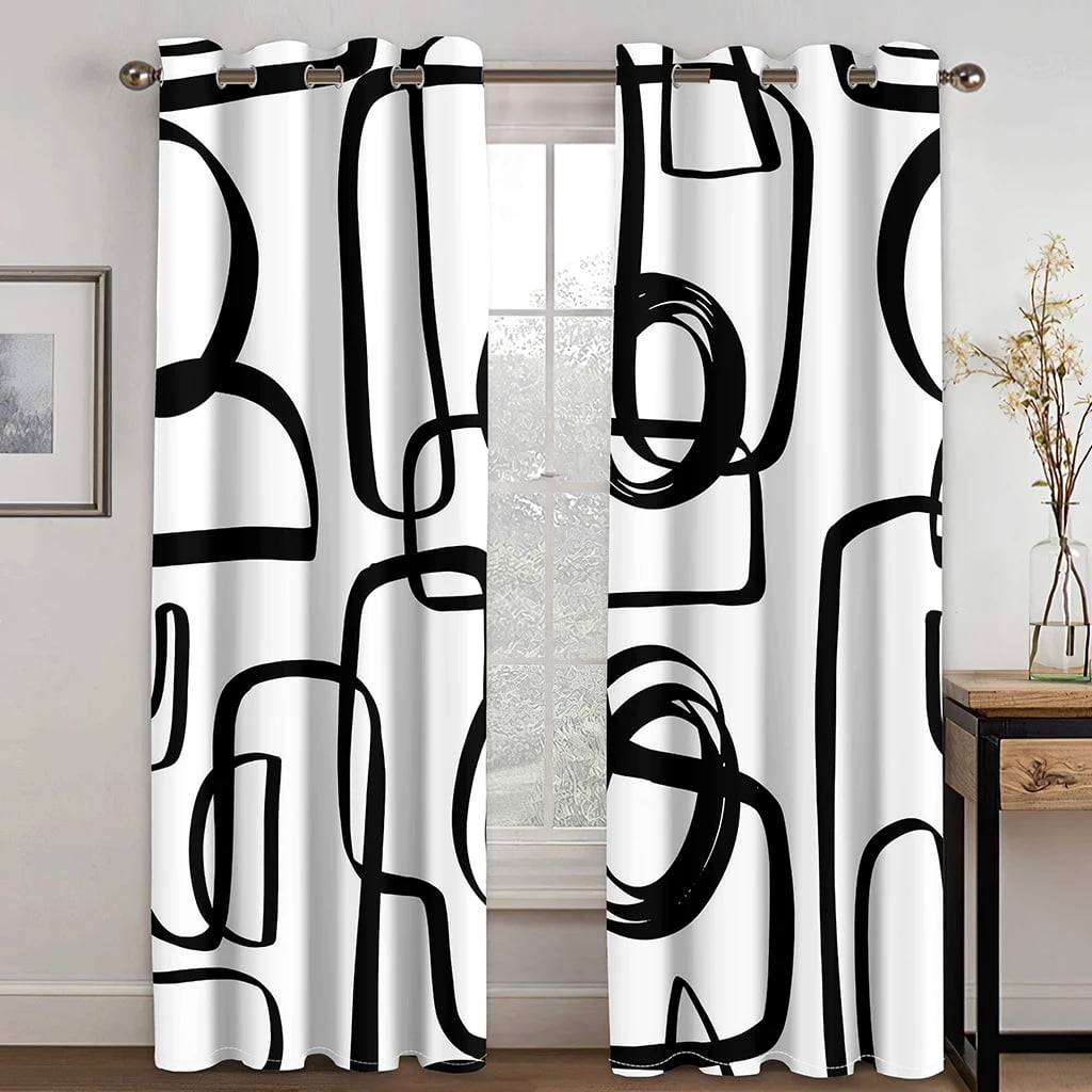 Abstract Art Anthestic Boho Morandi Window Curtains Blinds For Living ...