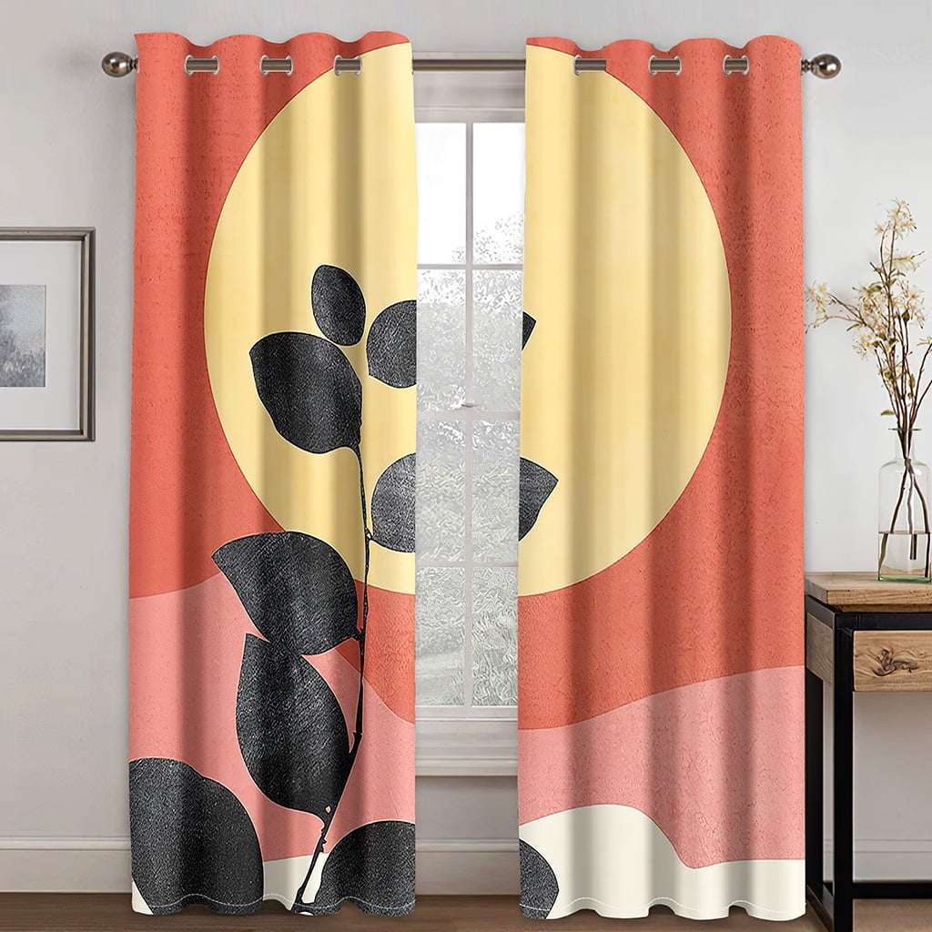 Abstract Art Anthestic Boho Morandi Window Curtains Blinds For Living ...