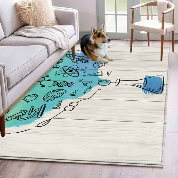 Abstract Art Area Rugs 4x6 ft Chemistry Wood Grain Cartoon School ...