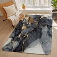 Abstract Art Area Rugs for Living Room 5x7, Gold Grey Gradient Marble ...