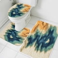 Abstract Art Bathroom Rugs Set Modern Green Yellow Gradient Simple ...