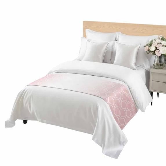 Abstract Art Bed Runner Twin Size Classic Pink Line Gradient Texture ...