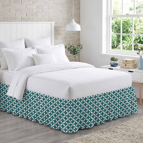 Abstract Art Bed Skirt California King Size 18 Inch Drop, Geometric ...