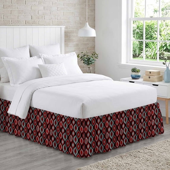Abstract Art Bed Skirt King Size 18 Inch Drop, Modern Diamond Patterns ...