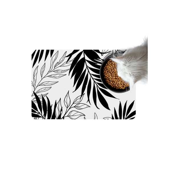 Abstract Art Black Leaves Doormat Non Slip Diatomaceous Earth Door Mat ...