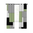 Abstract Art Blackout Curtains for Bedroom Living Room Green Black Gray ...