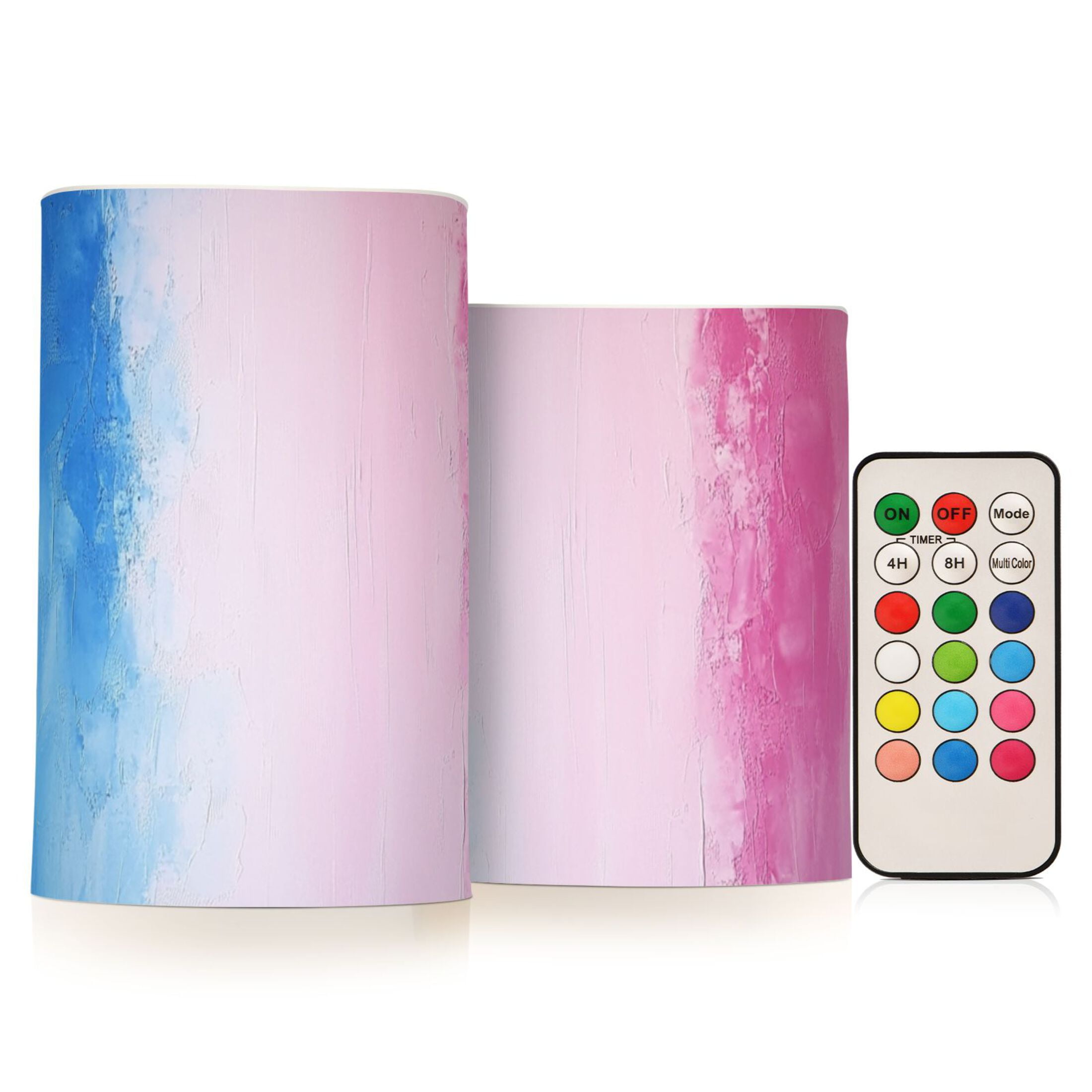 Abstract Art Blue Pink Painting Flickering Flameless Candles Battery ...