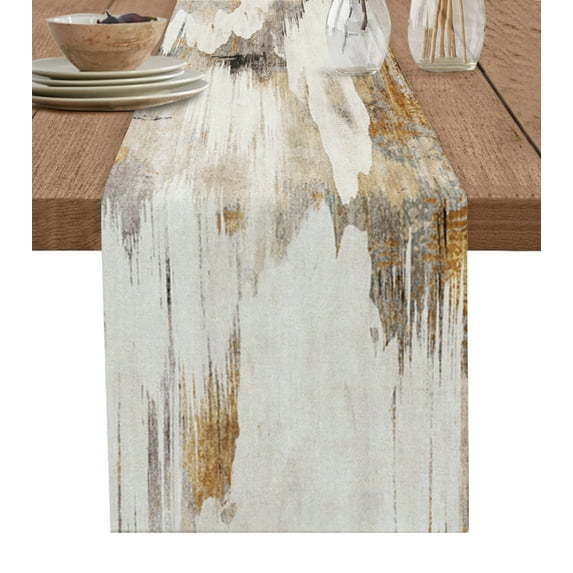 Abstract Art Brown Table Runner ration Home r Dinner Table ration Table ...