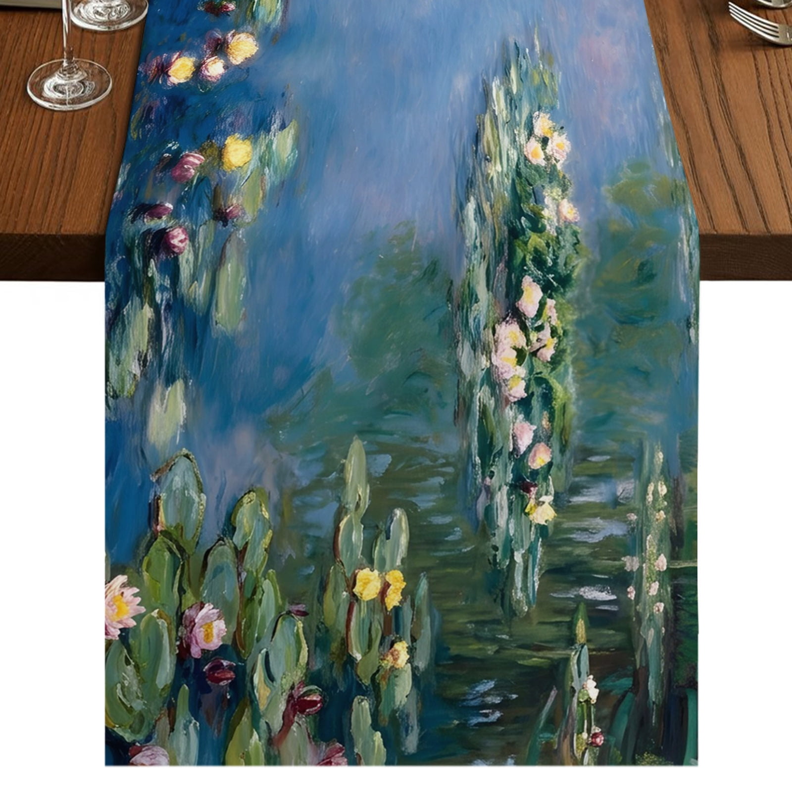 Abstract Art Burlap Cotton Table Runner 14x72 Inches Long, Farmhouse ...