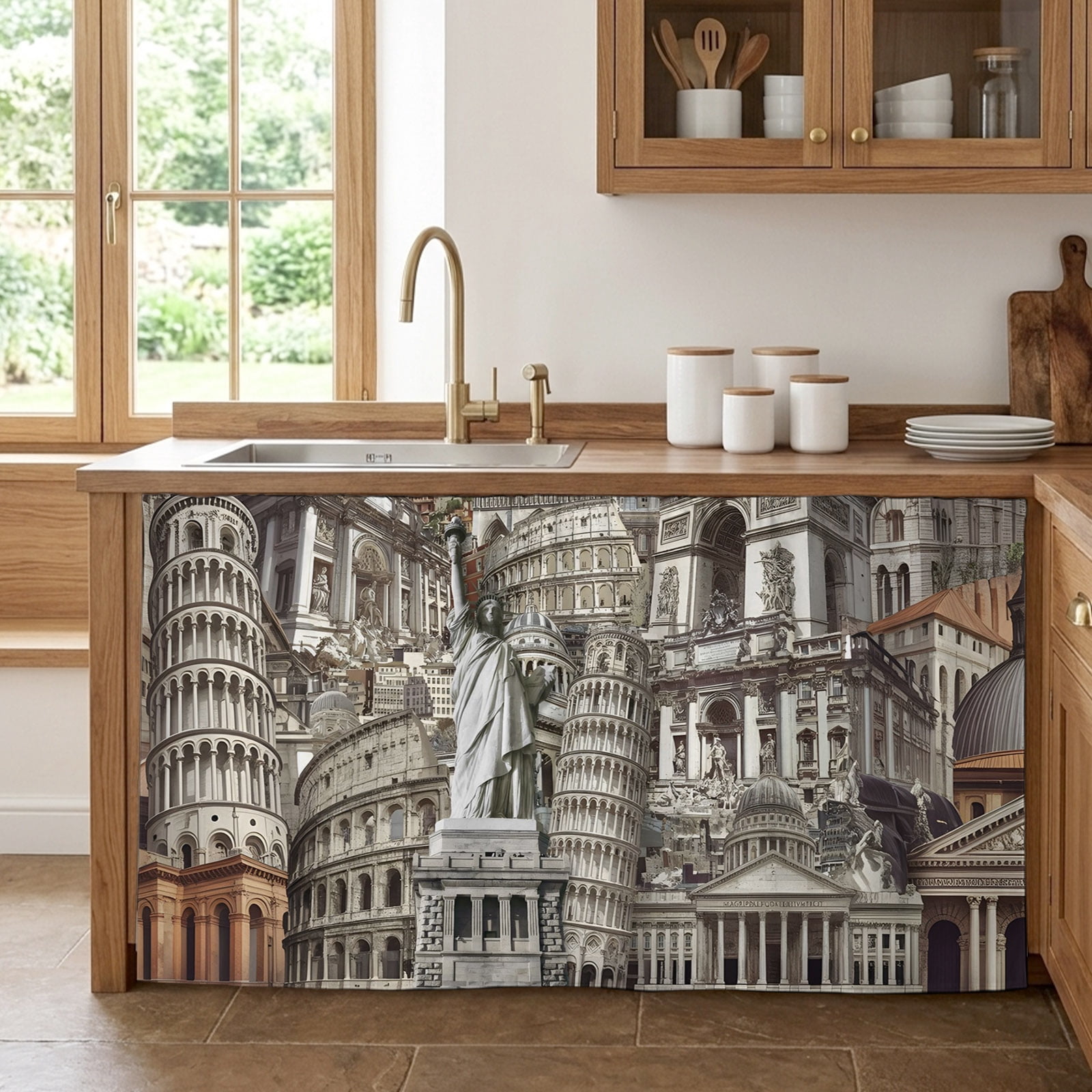Abstract Art Cabinet Curtains 28" W x 51" L, Classical World-famous ...