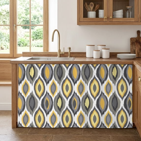 Abstract Art Cabinet Curtains 28" W x 51" L Modern Diamond Patterns ...
