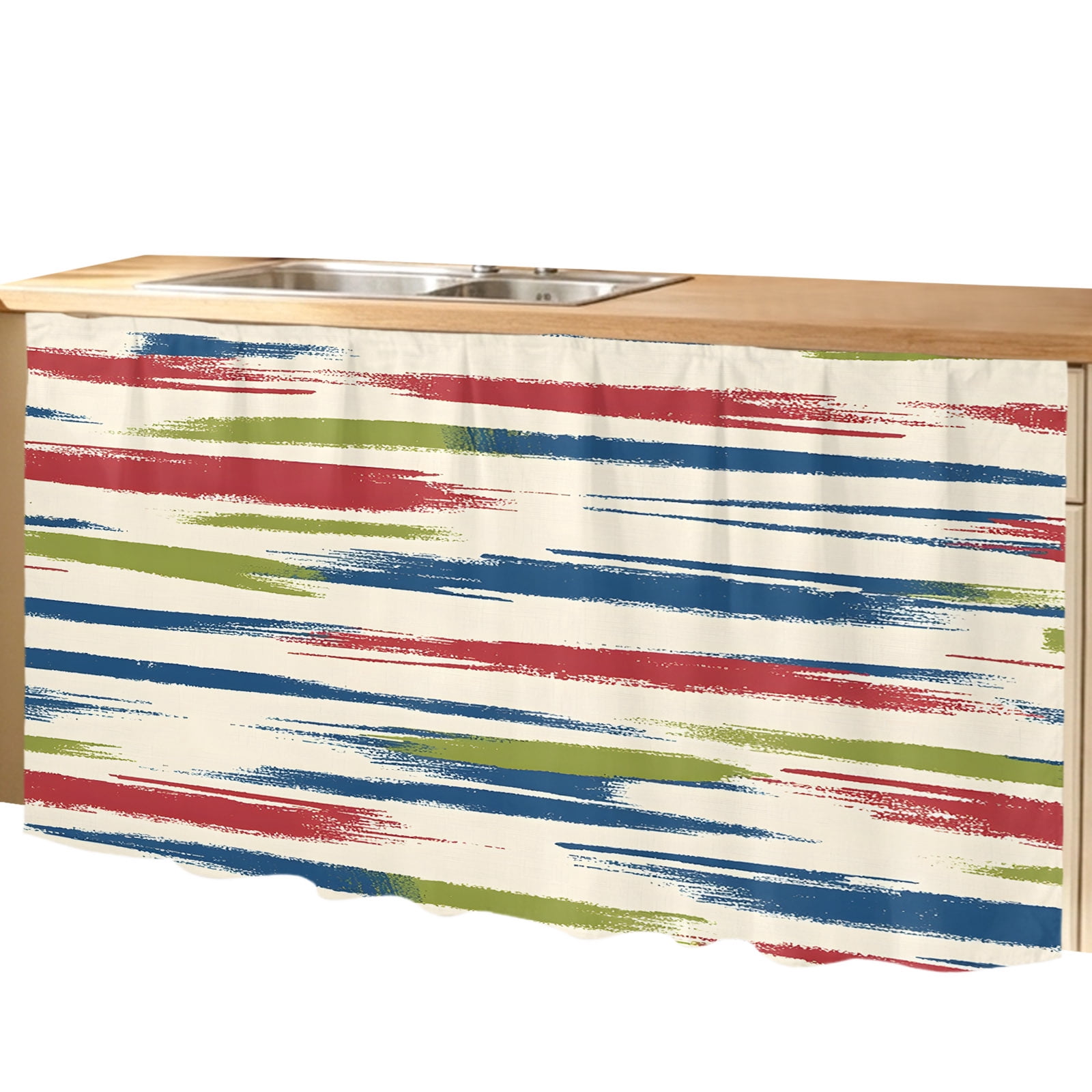 Abstract Art Cabinet Curtains Red Blue Green Watercolor Line Texture ...