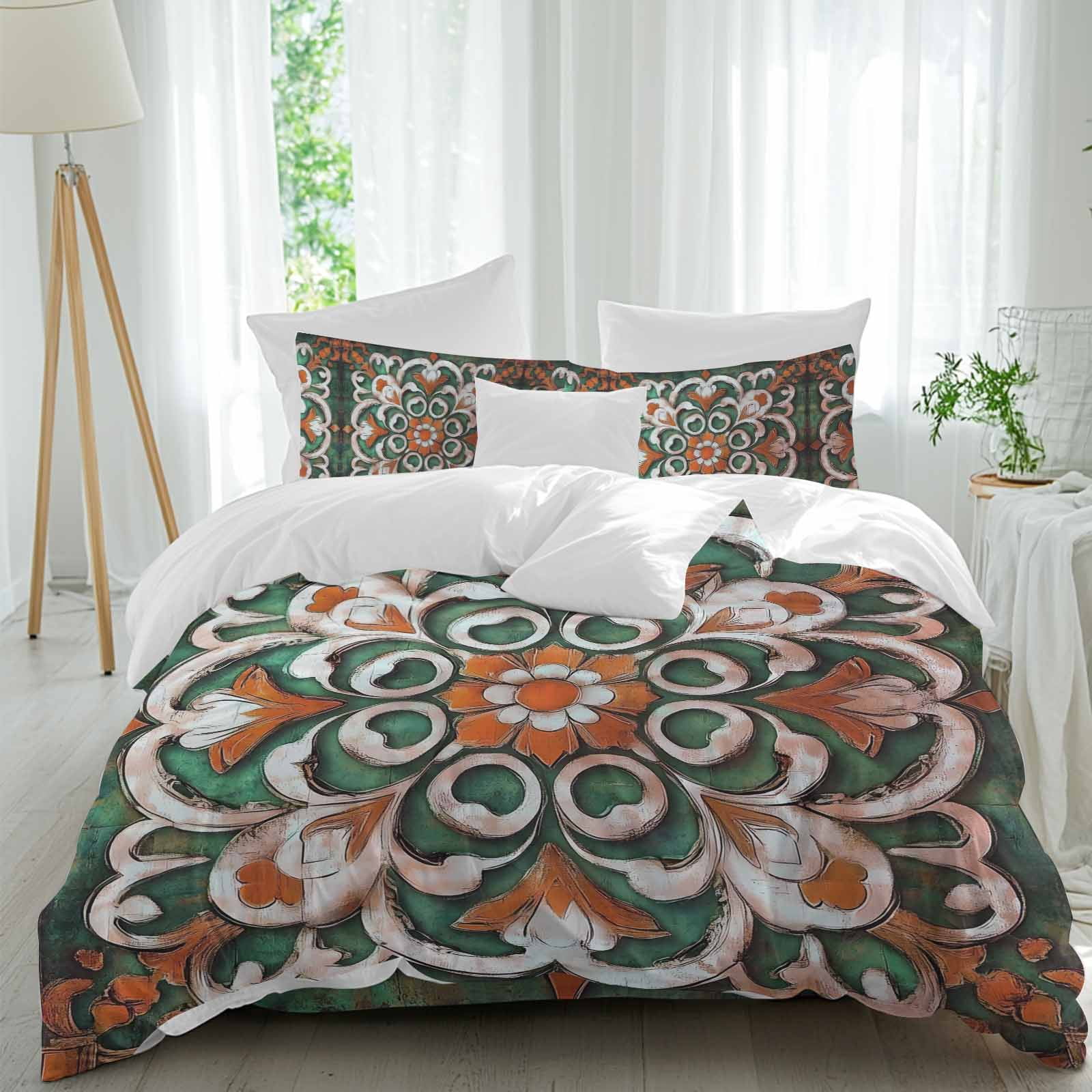 Abstract Art California King Duvet Cover Set, Flowers National Style ...
