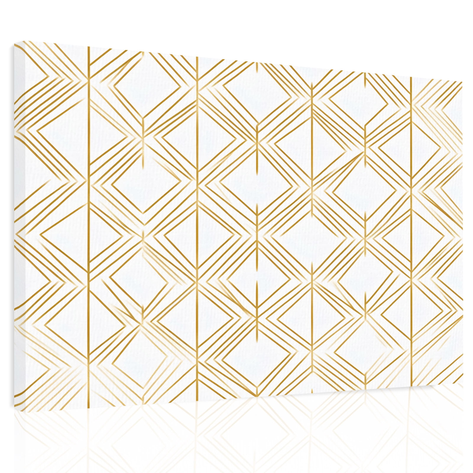 Abstract Art Canvas Print Wall Art, Golden Lines Minimalist Art Wall ...