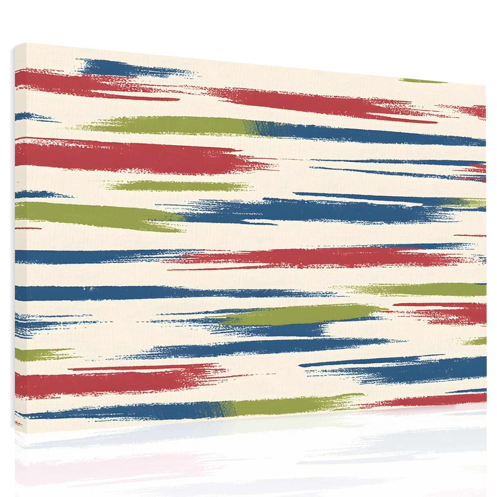 Abstract Art Canvas Print Wall Art, Red Blue Green Watercolor Line ...