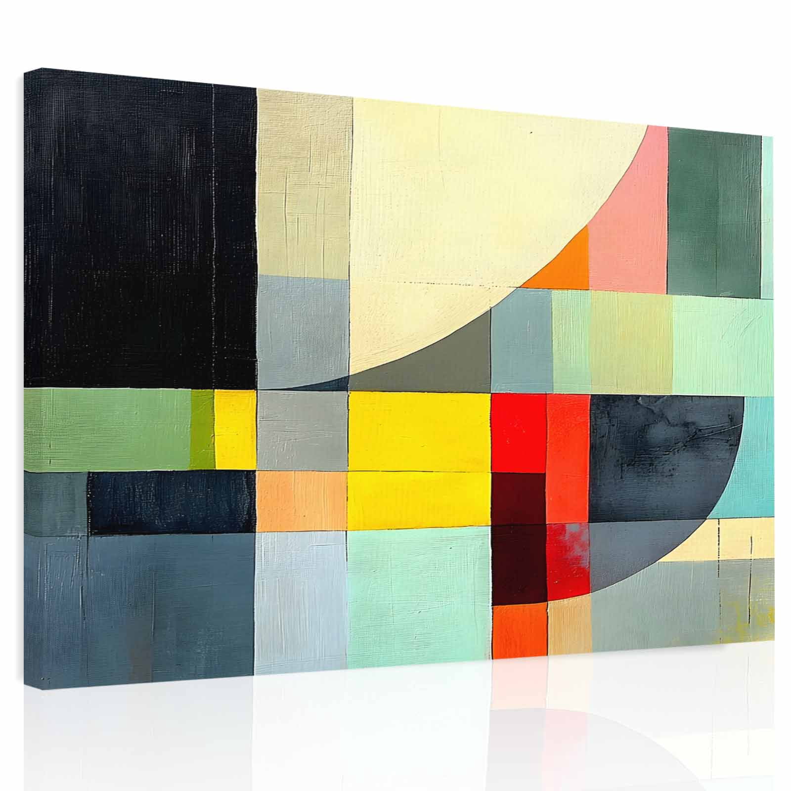 Abstract Art Canvas Print Wall Art, Simple Color Block Collage Art ...
