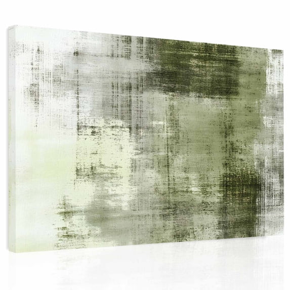 Abstract Art Canvas Print Wall Art, Vintage Green Collage Oil Painting ...