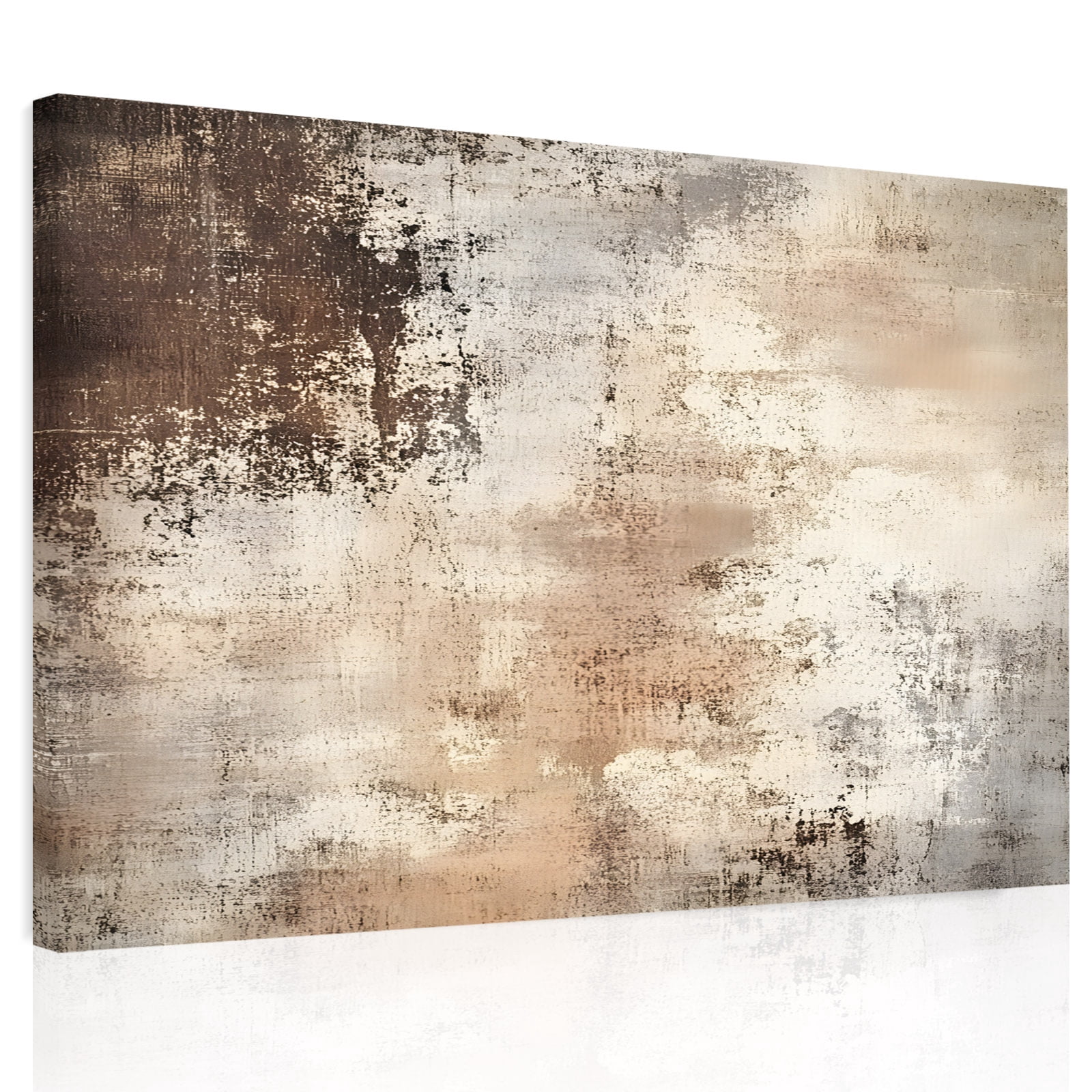 Abstract Art Canvas Print Wall Art, Watercolor Brown Gray Gradient Wall ...