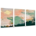 Abstract Art Canvas Wall Art 3 Panels, Orange Green Oil Painting ...