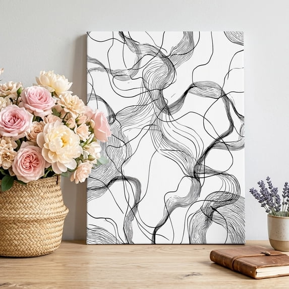Abstract Art Canvas Wall Art for Living Room, Black and White ...