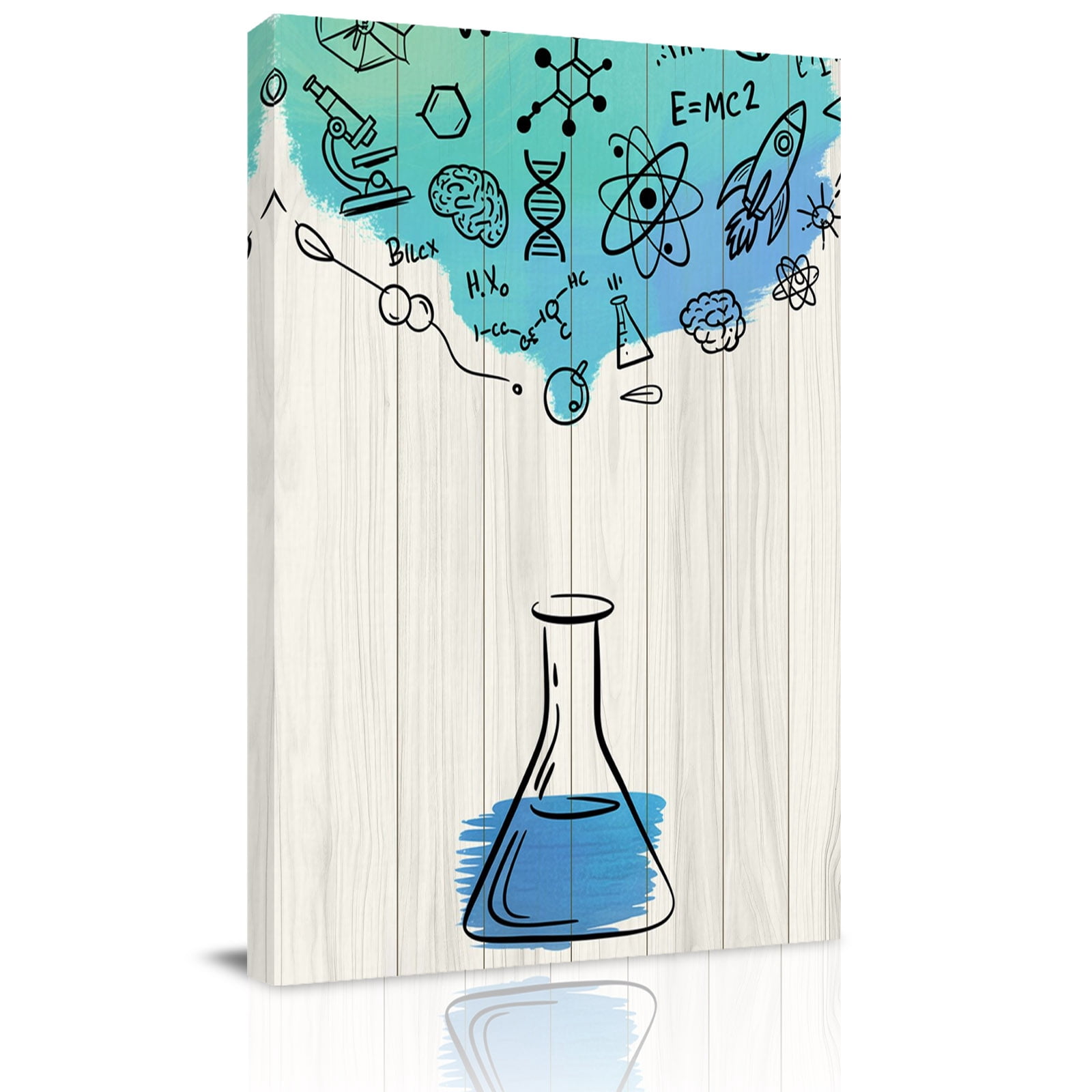 Abstract Art Canvas Wall Art for Living Room, Chemistry Wood Grain ...