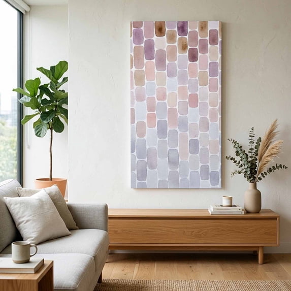 Abstract Art Canvas Wall Art for Living Room, Pink Purple Watercolor ...