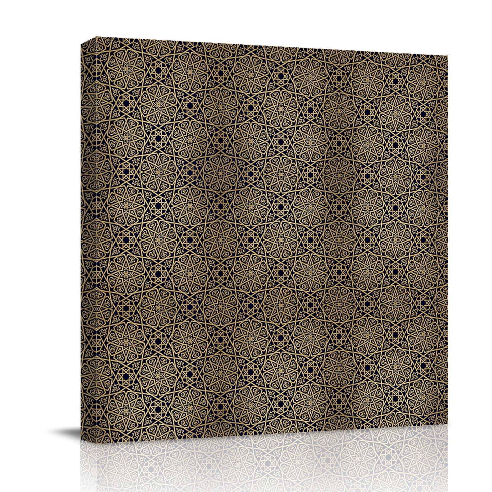 Abstract Art Canvas Wall Art for Living Room, Retro Brown Geometric ...