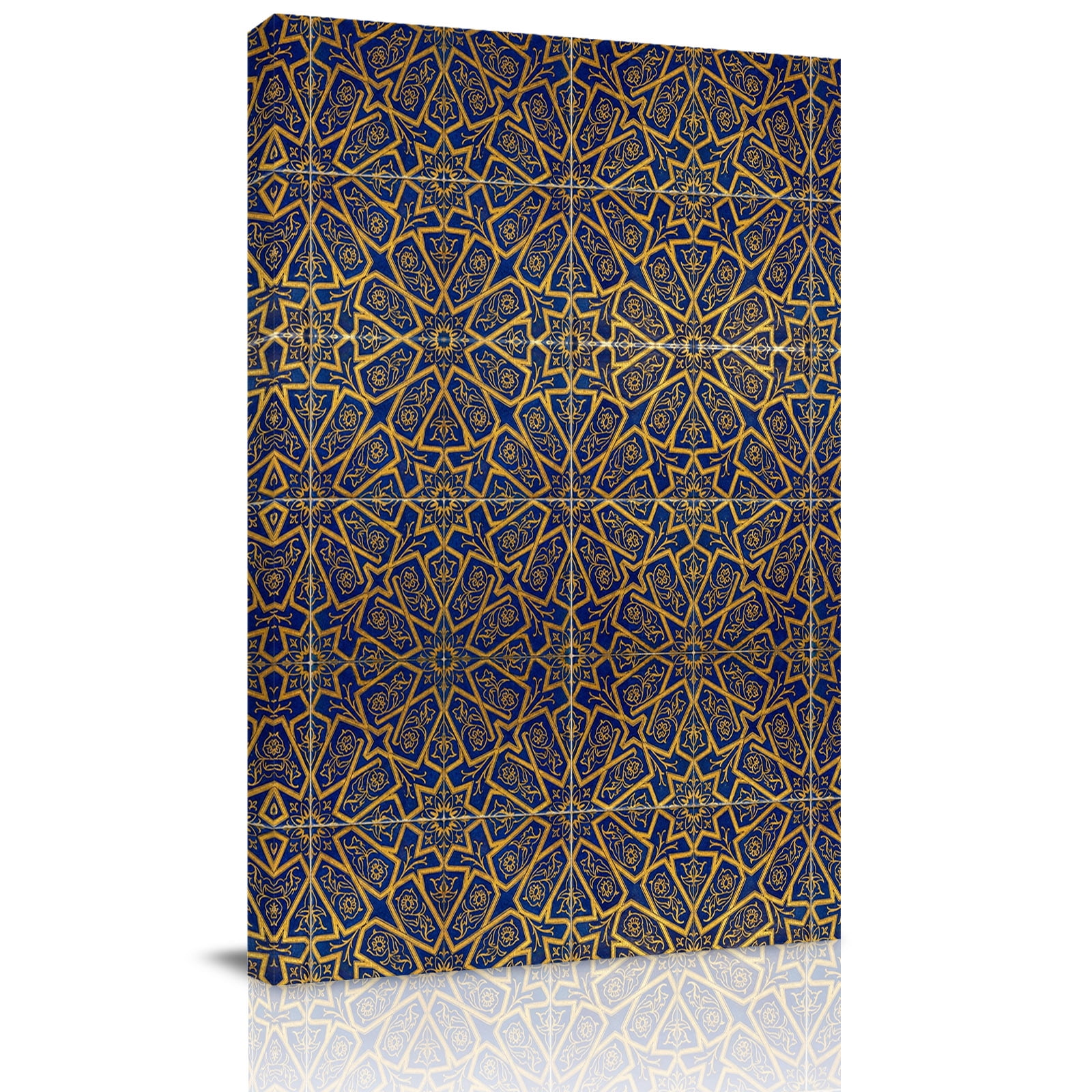 Abstract Art Canvas Wall Art for Living Room, Retro Golden Geometric ...