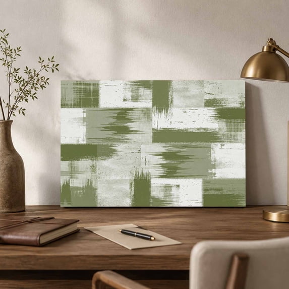 Abstract Art Canvas Wall Art, Sage Green and White Mottled Oil Painting ...