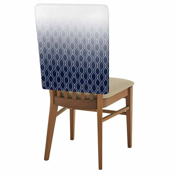 Abstract Art Chair Back Covers Set of 1, Classic Navy Blue Line ...