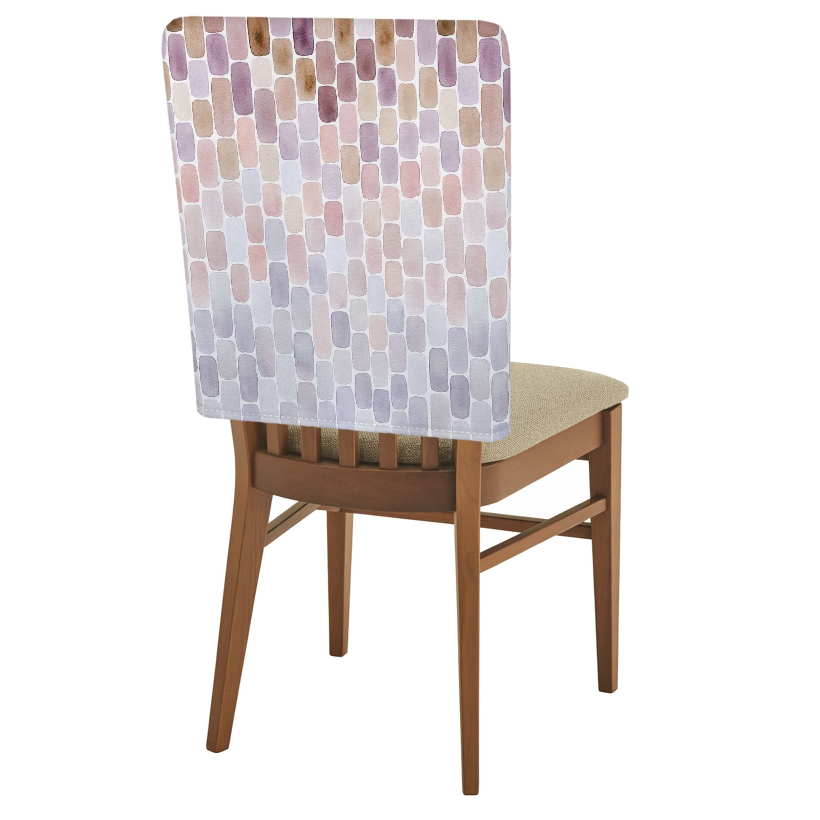 Abstract Art Chair Back Covers Set of 1, Pink Purple Watercolor ...