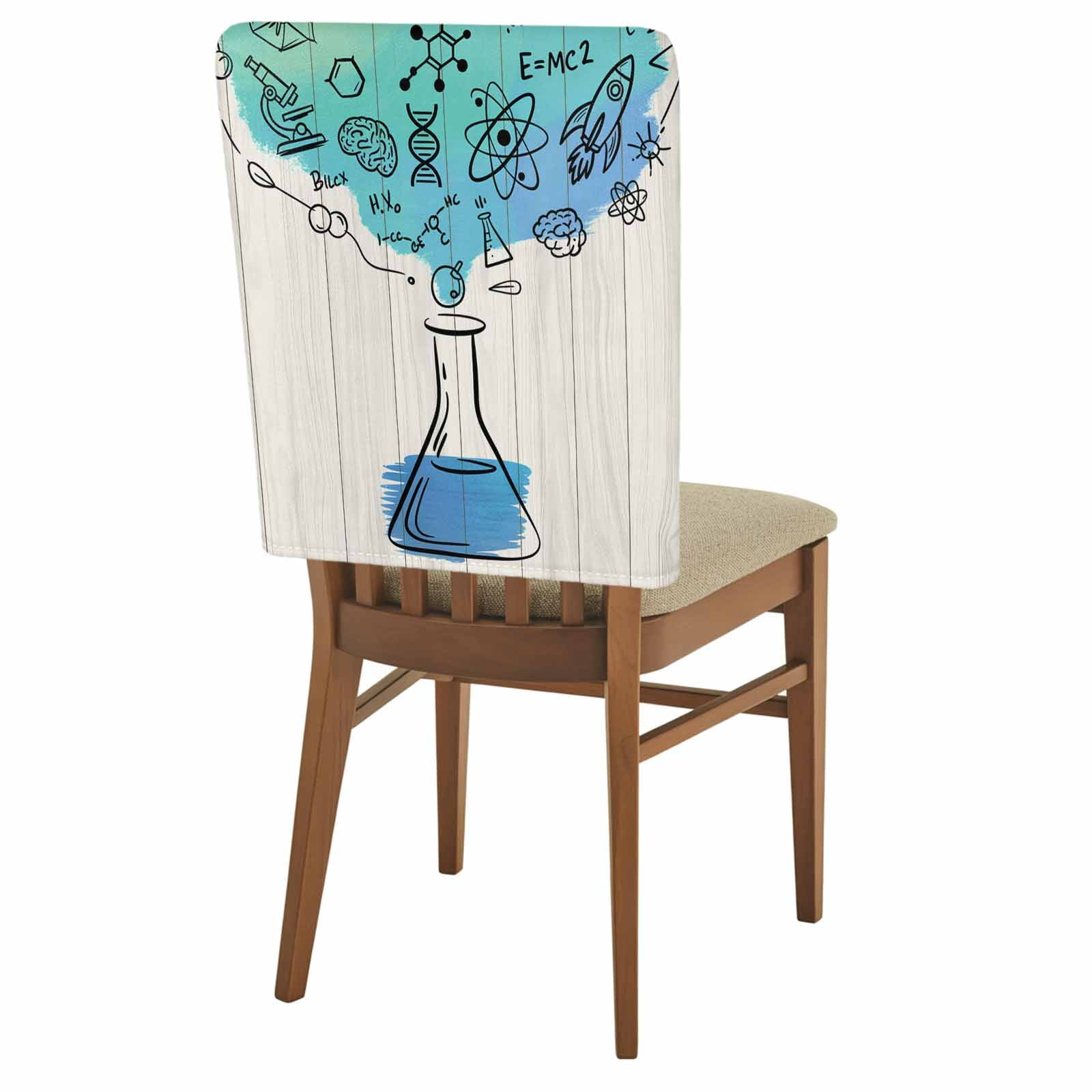 Abstract Art Chair Back Covers Set of 8, Chemistry Wood Grain Cartoon ...