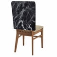 Abstract Art Chair Back Covers Set of 8 Dark Black Marble Texture ...