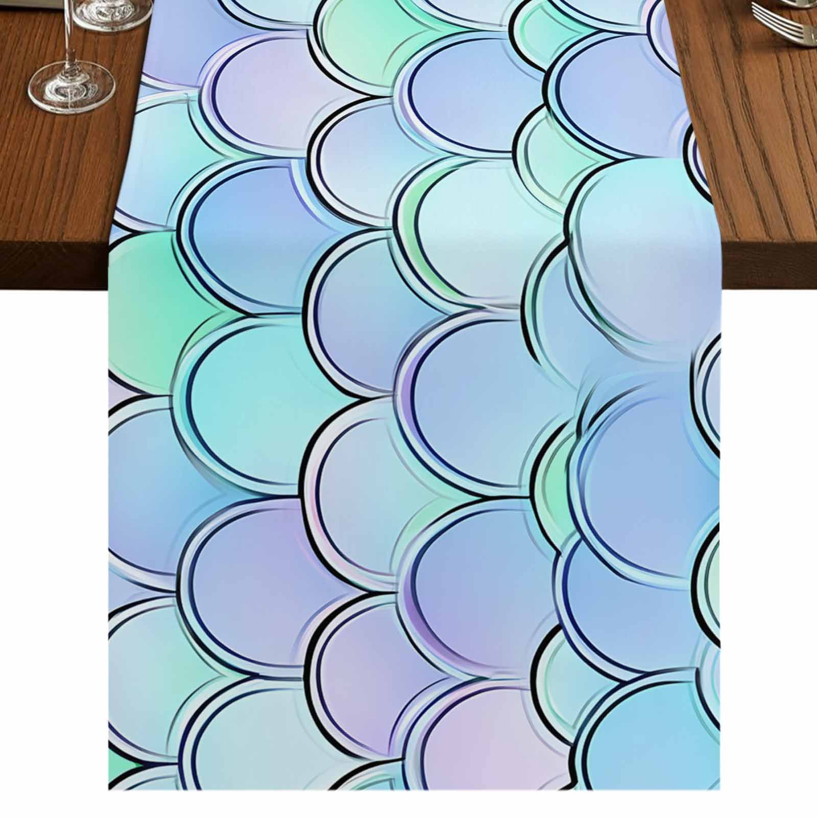 Abstract Art Coastal 36 Inch Table Runner, Nautical Sea Summer Beach ...